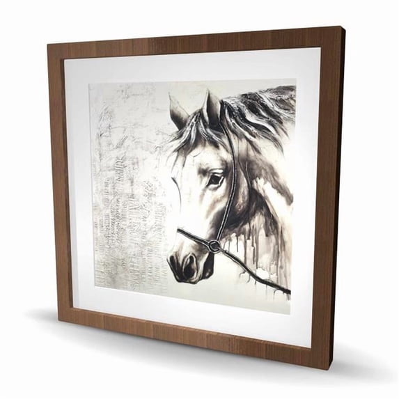 Begin Home Decor C1FM24247T8PFE 24 x 24 in. Alpha the White Horse ...