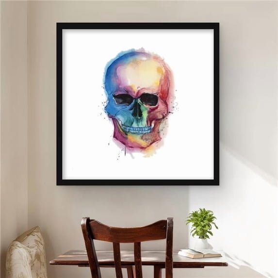 Begin Home Decor C1FM2424868CRH 24 x 24 in. Watercolor Colorful Skull ...