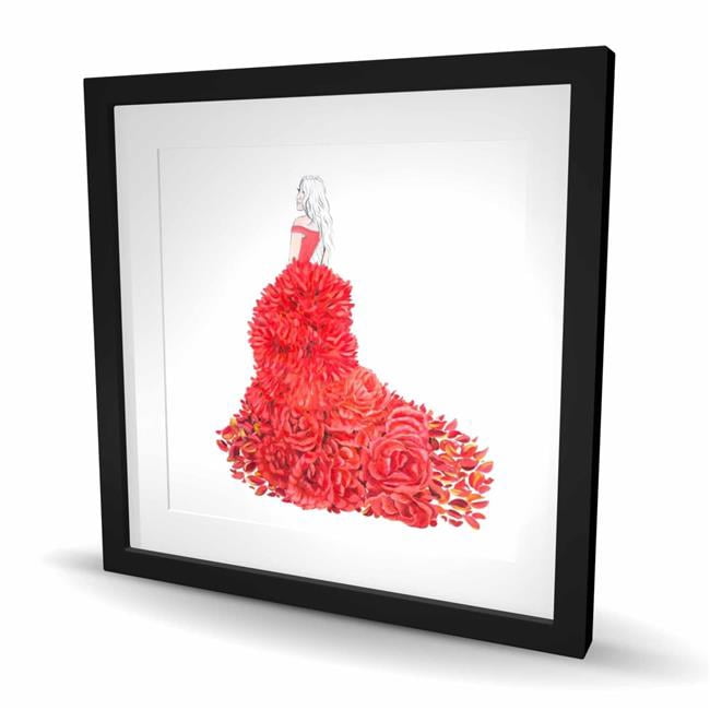 Begin Home Decor C1FM2424C23JCX 24 x 24 in. Flower Dress - Romantic ...