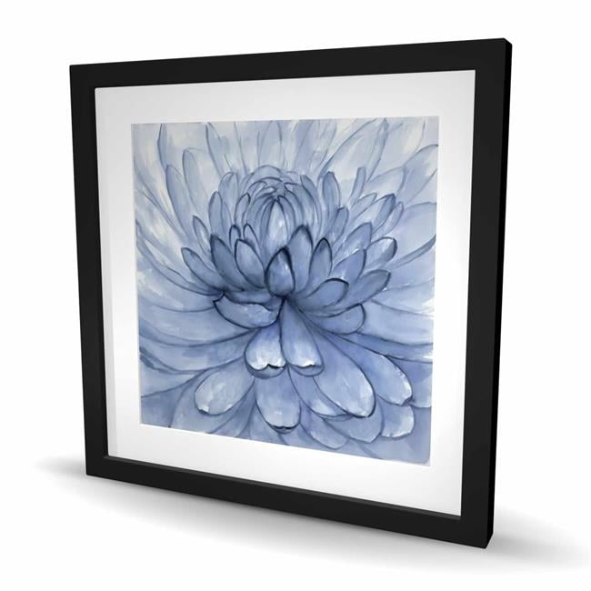 Begin Home Decor C1FM2424HXW47F 24 x 24 in. Blue Petals Flower - Framed ...