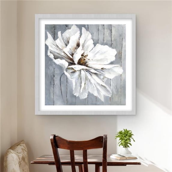 Begin Home Decor C1FM2424MR8TJB 24 x 24 in. Flower on Wood - Blue ...