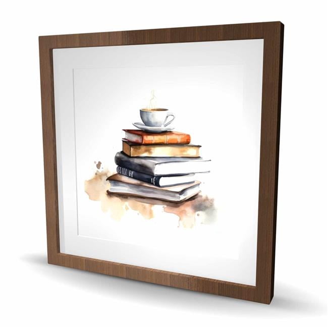 Begin Home Decor C1FM2424RI7YGR 24 x 24 in. Calming Books Framed Matted ...