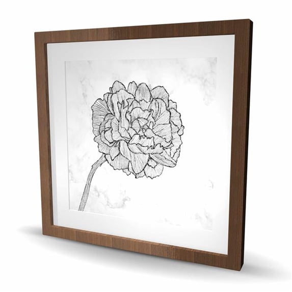 Begin Home Decor C1FM2424UYMWP1 24 x 24 in. Bright Peony - White Framed ...