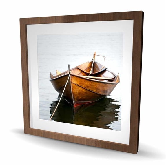 Begin Home Decor C1FM2424WW49TH 24 x 24 in. Rowboat on Calm Water ...