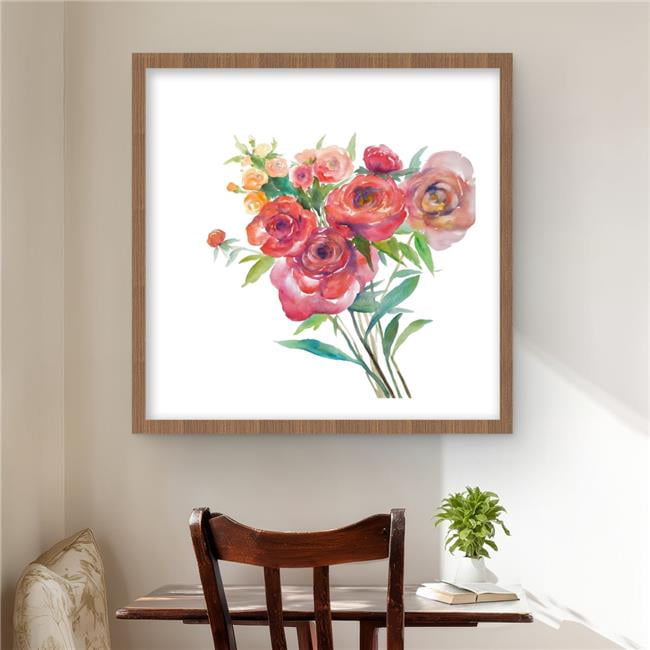 Begin Home Decor C1FM2424XUVJR4 24 x 24 in. Watercolor Bouquet of ...