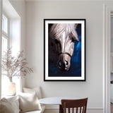 Begin Home Decor C1FM2436053KXE 24 x 36 in. White Horse on Blue ...