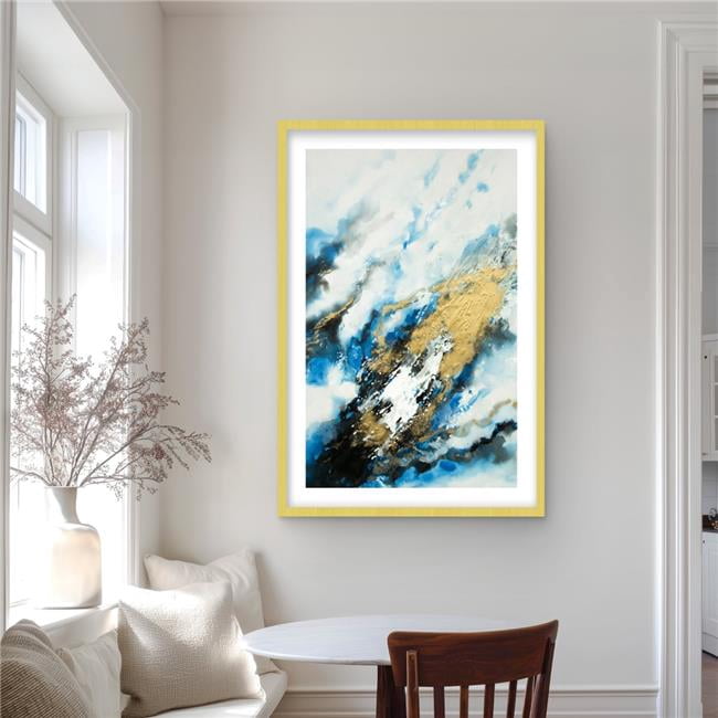Begin Home Decor C1FM24362IHGNO 24 x 36 in. Blue & Gold Marble - Shapes ...