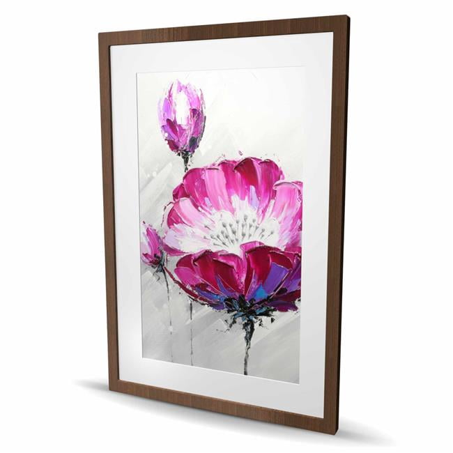 Begin Home Decor C1FM24367RPAOC 24 x 36 in. Fuchsia Wild Flower - Gray ...