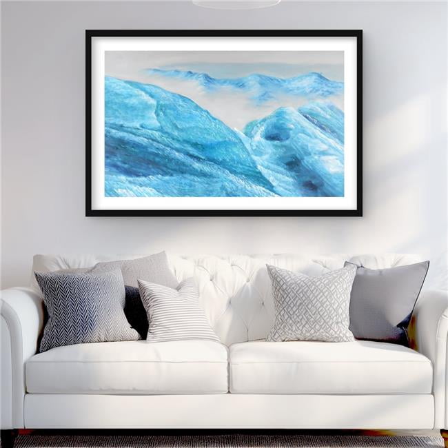 Begin Home Decor C1FM243695U1RI 24 x 36 in. Icebergs - Gray Sea Framed ...