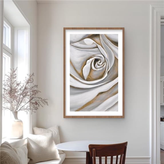 Begin Home Decor C1FM2436ALD55L 24 x 36 in. White Rose Closeup - Beige ...