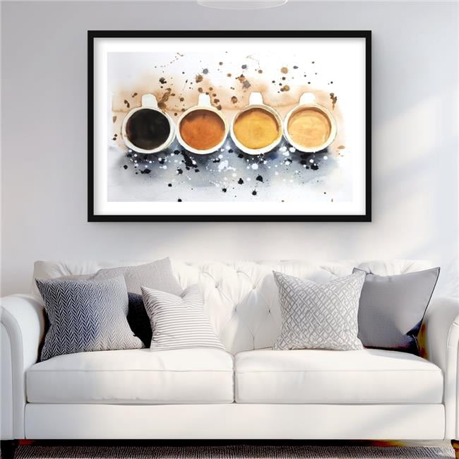 Begin Home Decor C1FM2436DIFH7F 24 x 36 in. Four Cups of Coffee with ...