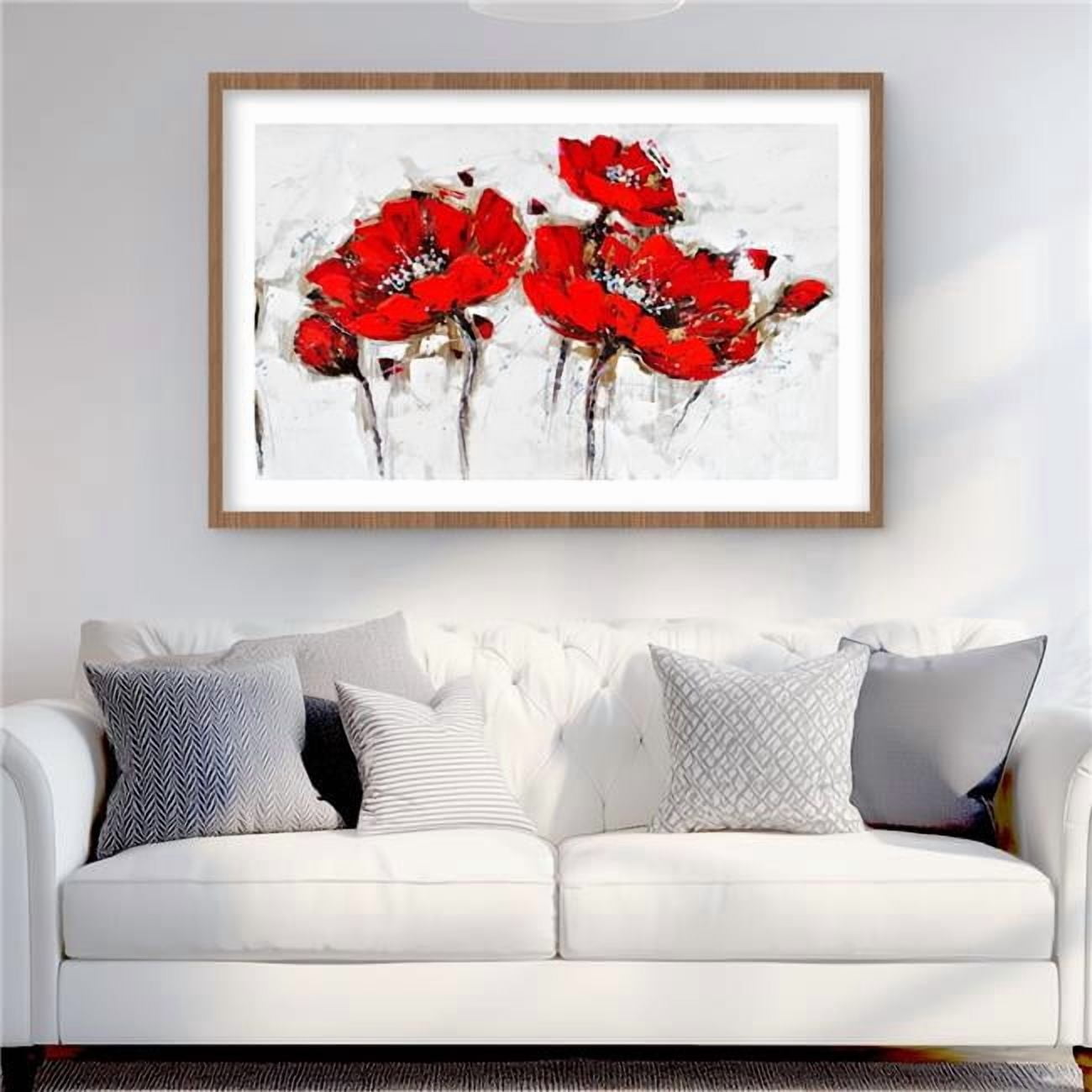 Begin Home Decor C1FM2436EQO4JN 24 x 36 in. Abstract Poppy Flowers ...