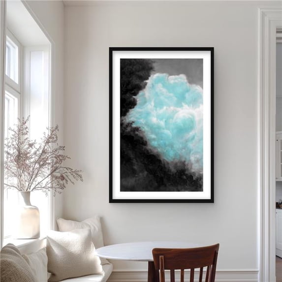 Begin Home Decor C1FM2436H4UE0T 24 x 36 in. Turquoise Clouds - White ...