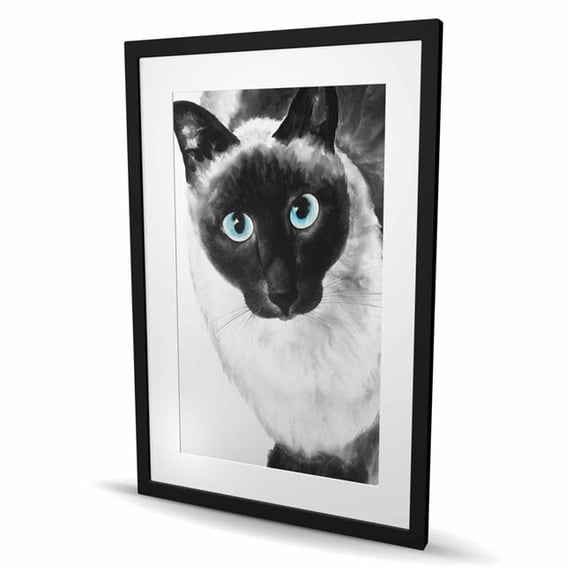 Begin Home Decor C1FM2436KVOA2R 24 x 36 in. Blue Eyes Siamese Cat Print ...