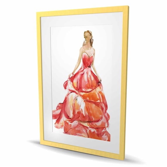 Begin Home Decor C1FM2436OB8E7V 24 x 36 in. Beautiful Red Prom Dress ...