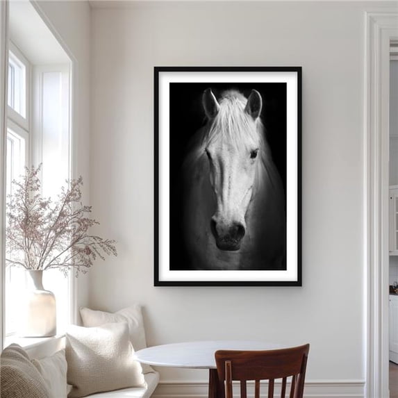 Begin Home Decor C1FM2436RV3NN8 24 x 36 in. Monochrome Horse - Hygge ...