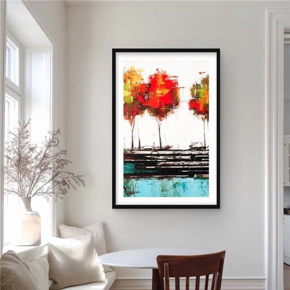 Begin Home Decor C1FM2436SP4X7K 24 x 36 in. Modern Style Trees - Framed ...