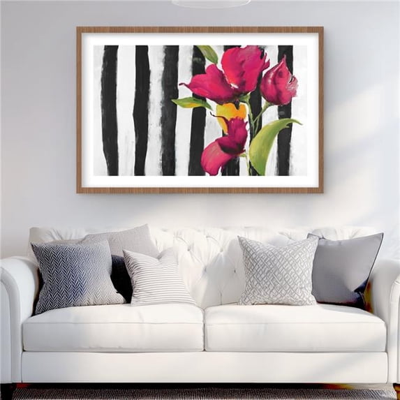 Begin Home Decor C1FM2436SXO7QL 24 x 36 in. Flowers on Black & White ...