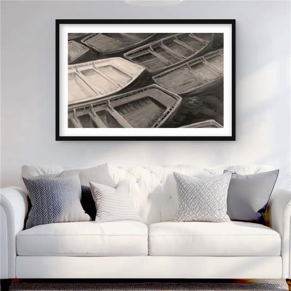 Begin Home Decor C1FM2436VT1PQE 24 x 36 in. Small Canoes Sepia Style ...