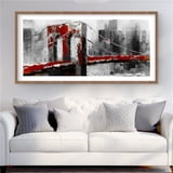 Begin Home Decor C1FM2448480MVN 24 x 48 in. Abstract & Red Brooklyn ...