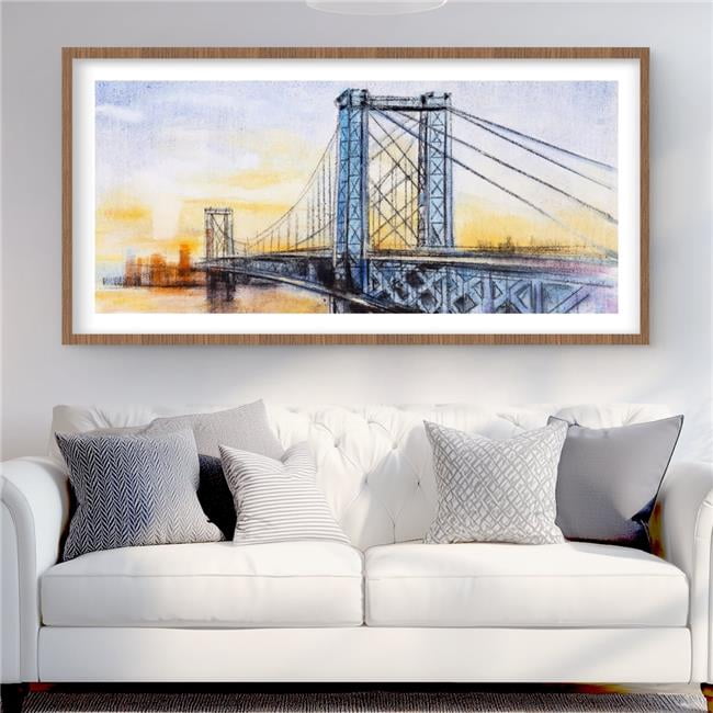 Begin Home Decor C1FM24485U4OXT 24 x 48 in. Abstract Brooklyn Bridge ...