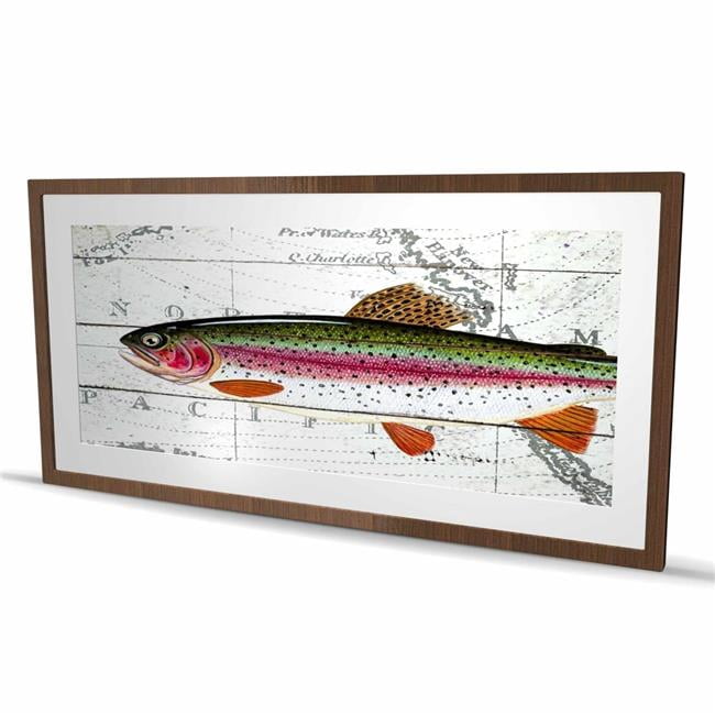 Begin Home Decor C1FM24488RG3OG 24 x 48 in. Trout on A World Map ...