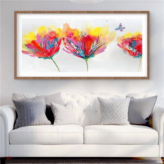 Begin Home Decor C1FM2448A4W7MB 24 x 48 in. Colorful Flowers with ...