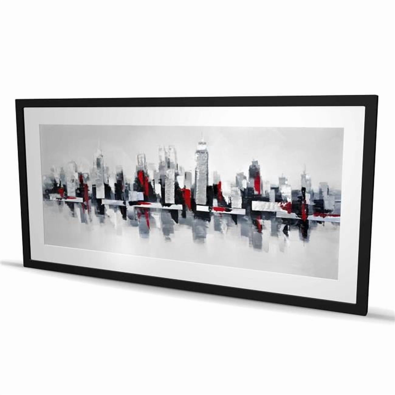 Begin Home Decor C1FM2448NQQOUS 24 x 48 in. Gray & Red Cityscape ...