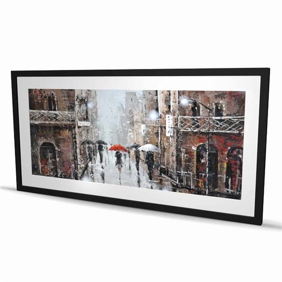 Begin Home Decor C1FM2448PDTCU2 24 x 48 in. City Rain - Orange Framed ...