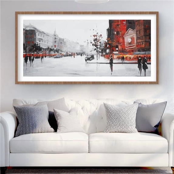 Begin Home Decor C1FM2448Q0PWOU 24 x 48 in. Classic Street Scene - Red ...