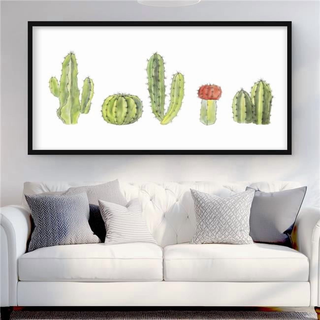 Begin Home Decor C1FM2448Q83S4G 24 x 48 in. Watercolor Small Cactus Set ...