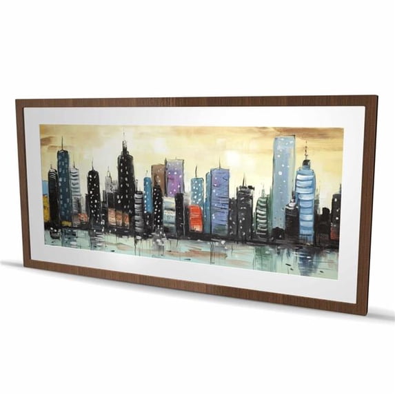 Begin Home Decor C1FM2448S147GU 24 x 48 in. Skyline on Abstract ...
