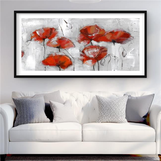 Begin Home Decor C1FM2448UTHOFS 24 x 48 in. Abstract Poppies - Floral ...