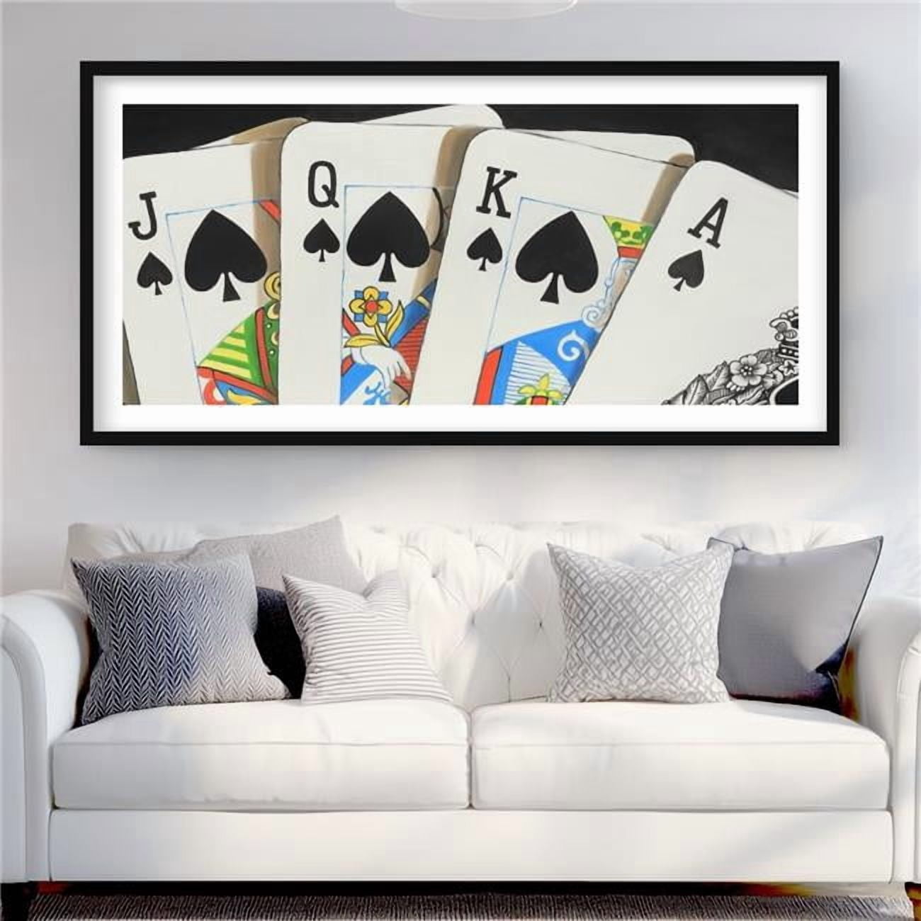 Begin Home Decor C1FM2448ZZD8WK 24 x 48 in. Card Game Spades Royal ...