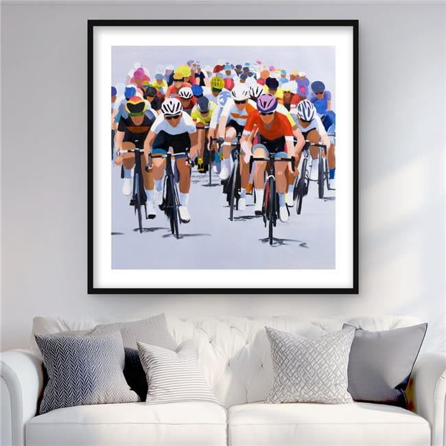 Begin Home Decor C1FM36361VB0MP 36 x 36 in. Cycling Competition - Blue ...