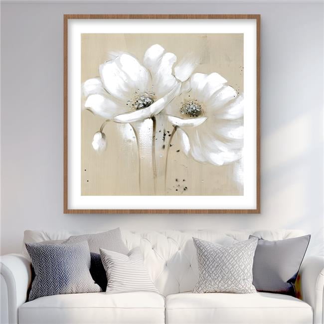 Begin Home Decor C1FM36362EVE53 36 x 36 in. White Abstract Wild Flowers ...