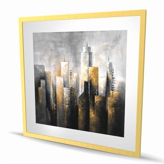 Begin Home Decor C1FM36362FEQAH 36 x 36 in. Abstract Skyline ...