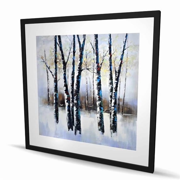Begin Home Decor C1FM36366P477G 36 x 36 in. Frosted Trees - Blue Snow ...