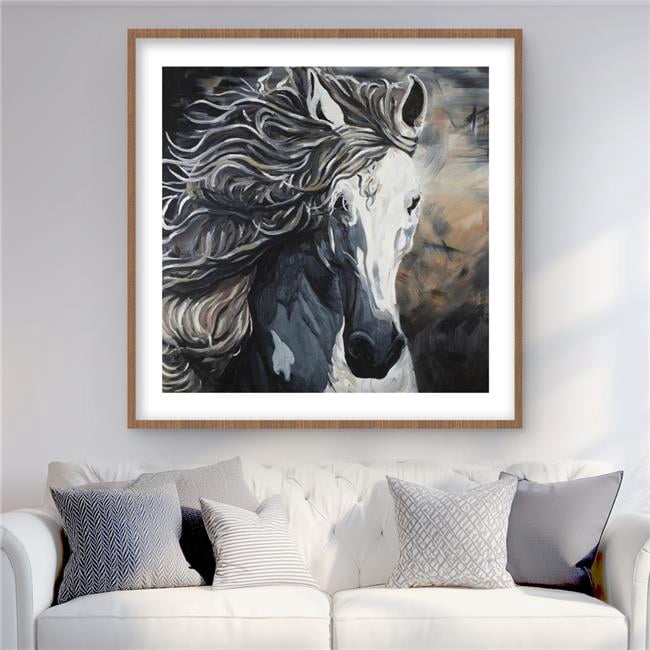 Begin Home Decor C1FM36366PZ2DK 36 x 36 in. Front Wild Horse - Rustic ...
