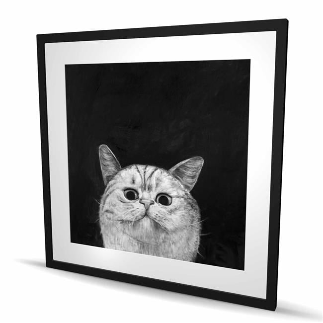 Begin Home Decor C1FM3636726X2A 36 x 36 in. Watching Cat - Monochrome ...