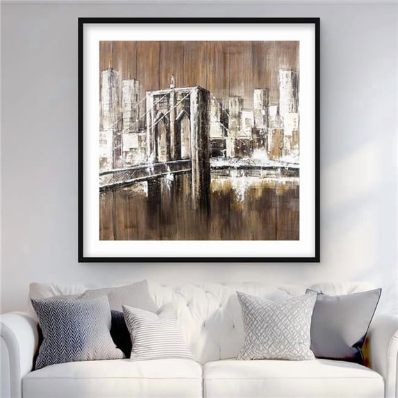 Begin Home Decor C1FM36367EYIXC 36 x 36 in. Aged Finish Brooklyn Bridge ...