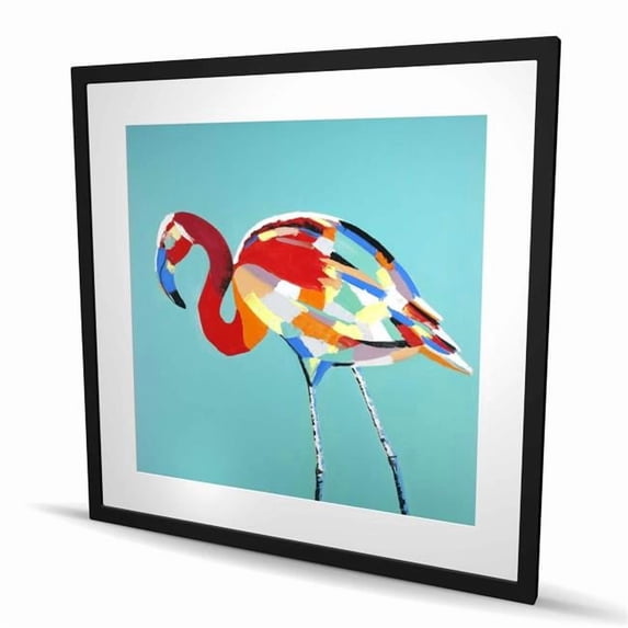 Begin Home Decor C1FM36369A3Z62 36 x 36 in. Abstract Flamingo - Red ...