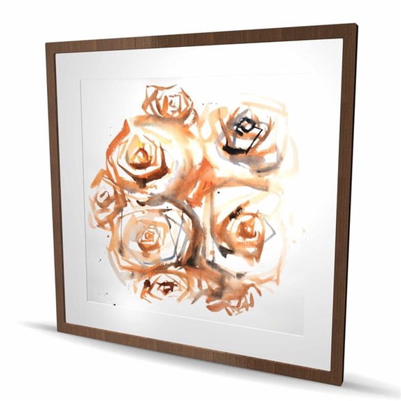 Begin Home Decor C1FM3636DGA4M7 36 x 36 in. Sepia Style Abstract Roses ...