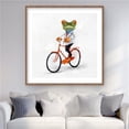 Begin Home Decor C1FM3636DQ4KPY 36 x 36 in. Funny Frog Riding A Bike ...