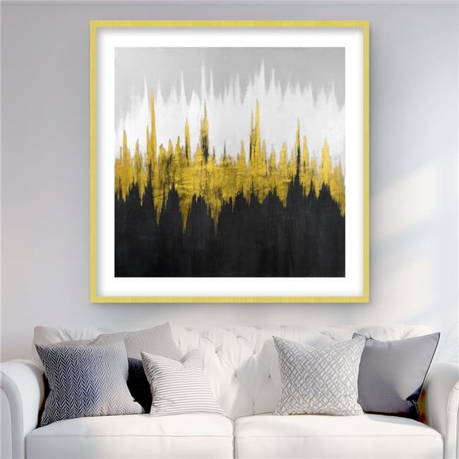 Begin Home Decor C1FM3636E5QLVZ 36 x 36 in. Golden Zigzag - Minimalist ...