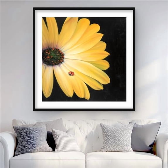 Begin Home Decor C1FM3636FZYTY4 36 x 36 in. Yellow Daisy & Ladybug ...