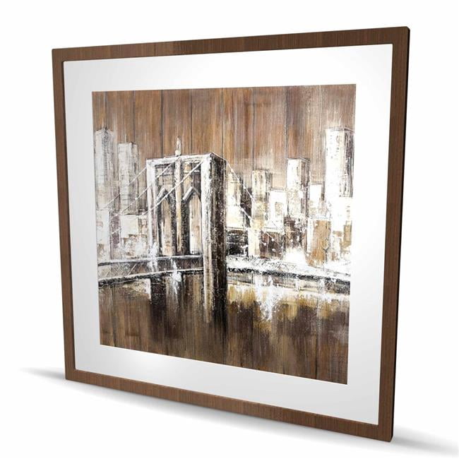 Begin Home Decor C1FM3636GOI6XX 36 x 36 in. Aged Finish Brooklyn Bridge ...