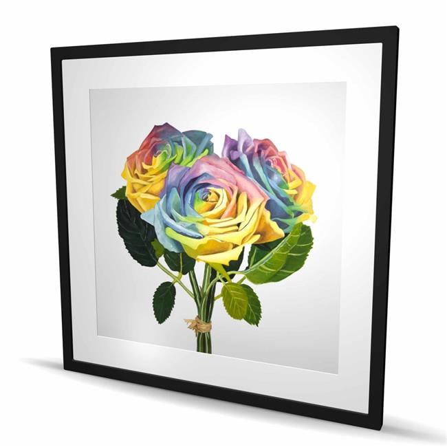 Begin Home Decor C1FM3636GV340I 36 x 36 in. Bouquet of Rainbow Roses ...