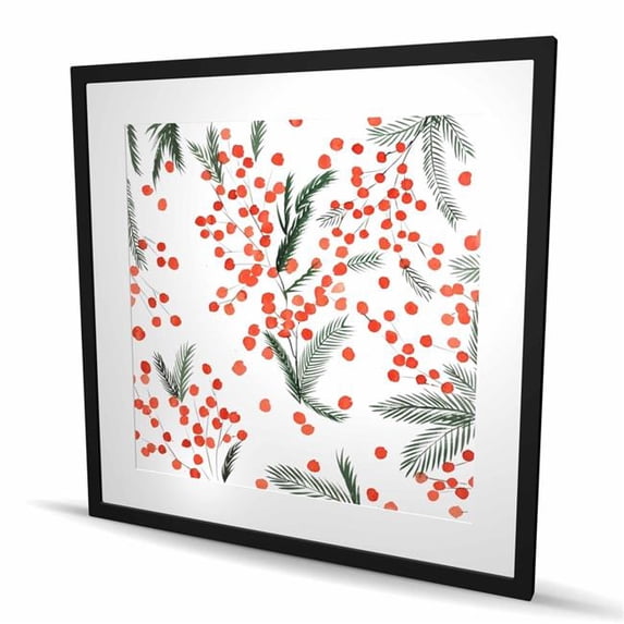 Begin Home Decor C1FM3636IINSRA 36 x 36 in. Mistletoe Leaf Pattern ...