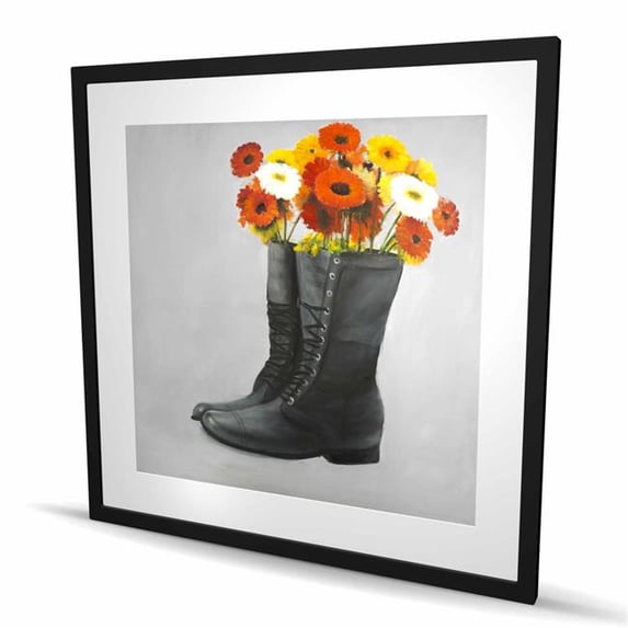 Begin Home Decor C1FM3636IP0SMH 36 x 36 in. Boots Full of Flowers ...
